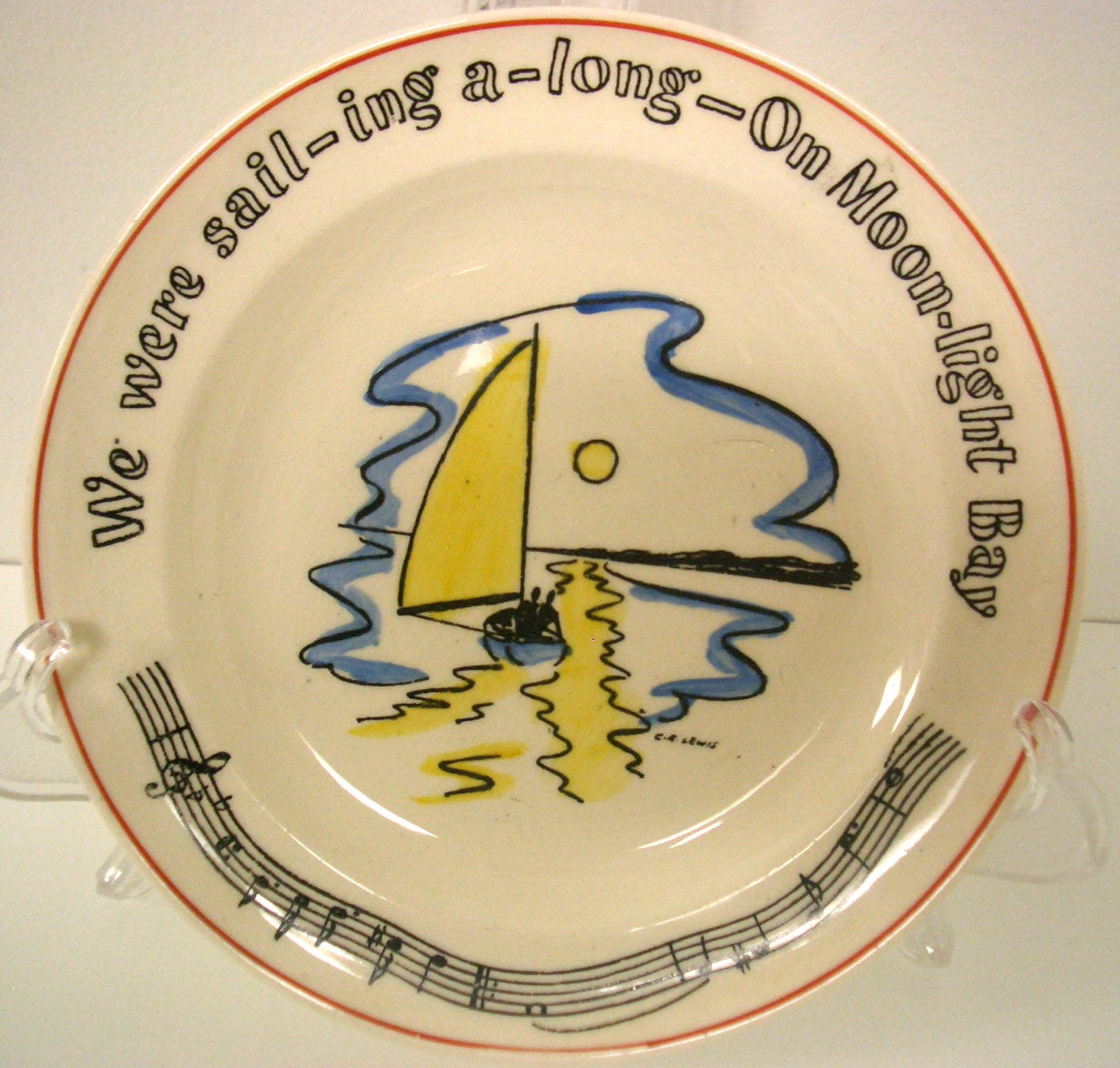 Vintage Fondeville Song Plate – Moonlight Bay – Haute Juice