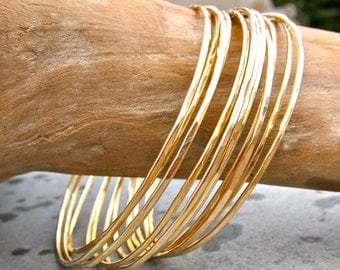 Gold filled bangle | Etsy