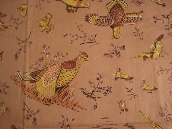 Vintage Hunting Fabric Cabin Fabric Bird Fabric 10' x