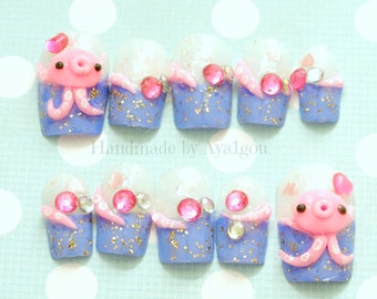 Octopus nails | Etsy