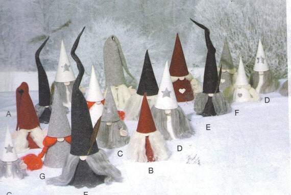 Gnomes Christmas Decorations Pattern to make 6 sizes with