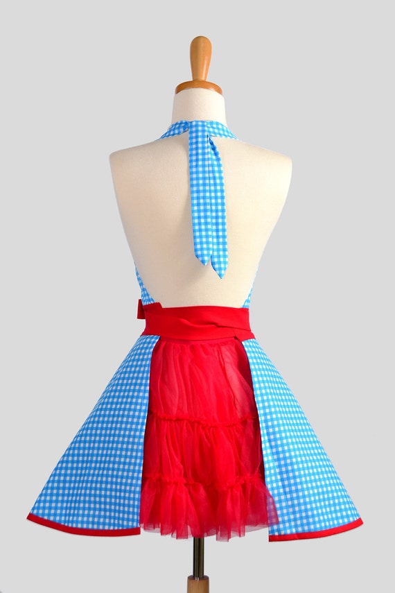 Sweetheart Retro Apron Sexy Kitchen Apron In Adorable Blue