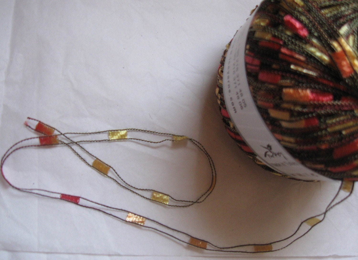 Sunset Ladder Yarn Red Orange Yellow Black Ice by brokemarys