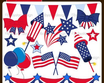 Fourth of July Clipart Set INSTANT DOWNLOAD
