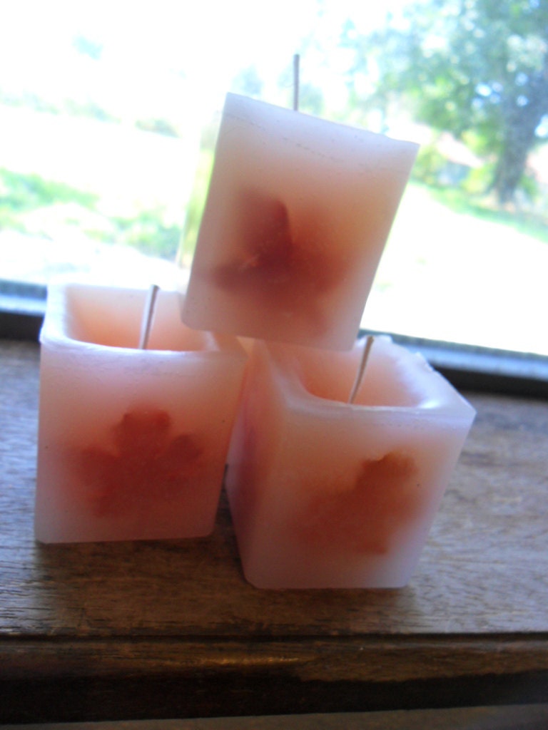 Mulled cider scent square votive candle handmade candle 1