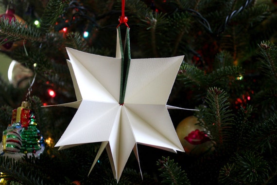 Christmas tree star ornament book by LinenLaidFelt on Etsy