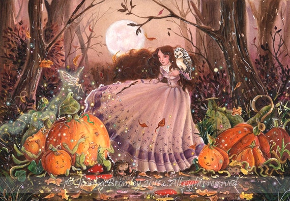 Autumn Faery Witch whimsical Victorian fantasy illustration
