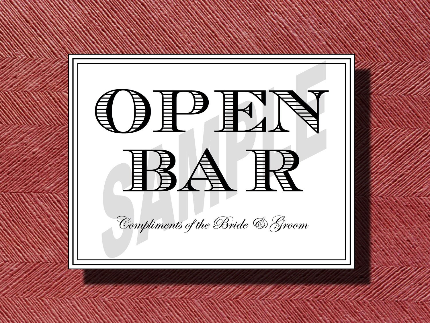 Open Bar Wedding Sign