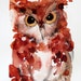 Watercolor Painting of Screech Owl Original Bird Art Print