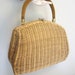 50-60's Jackie O Large Wicker Kelly Handbag Purse
