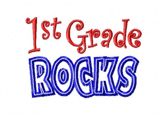 1st Grade ROCKS Applique Machine Embroidery Design 6