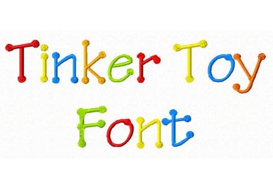 Tinker Toy Machine Embroidery Font Monogram Alphabet 3 Sizes