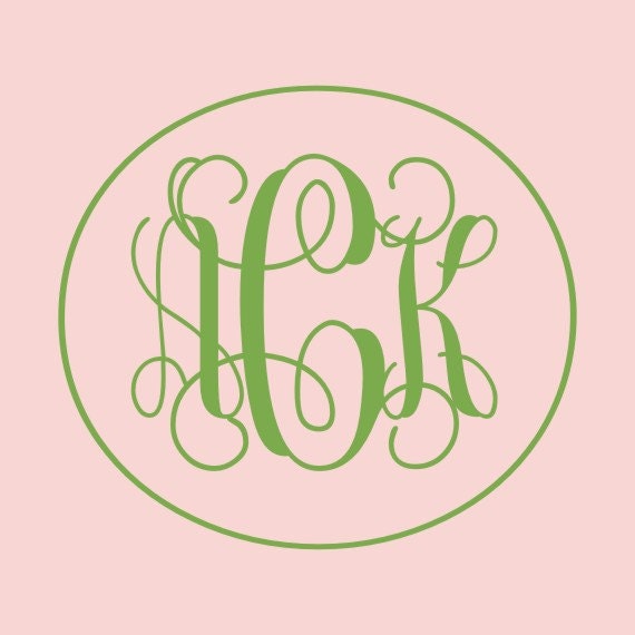 Preppy Monogram Vinyl Wall Decal by TheDecalGirl on Etsy