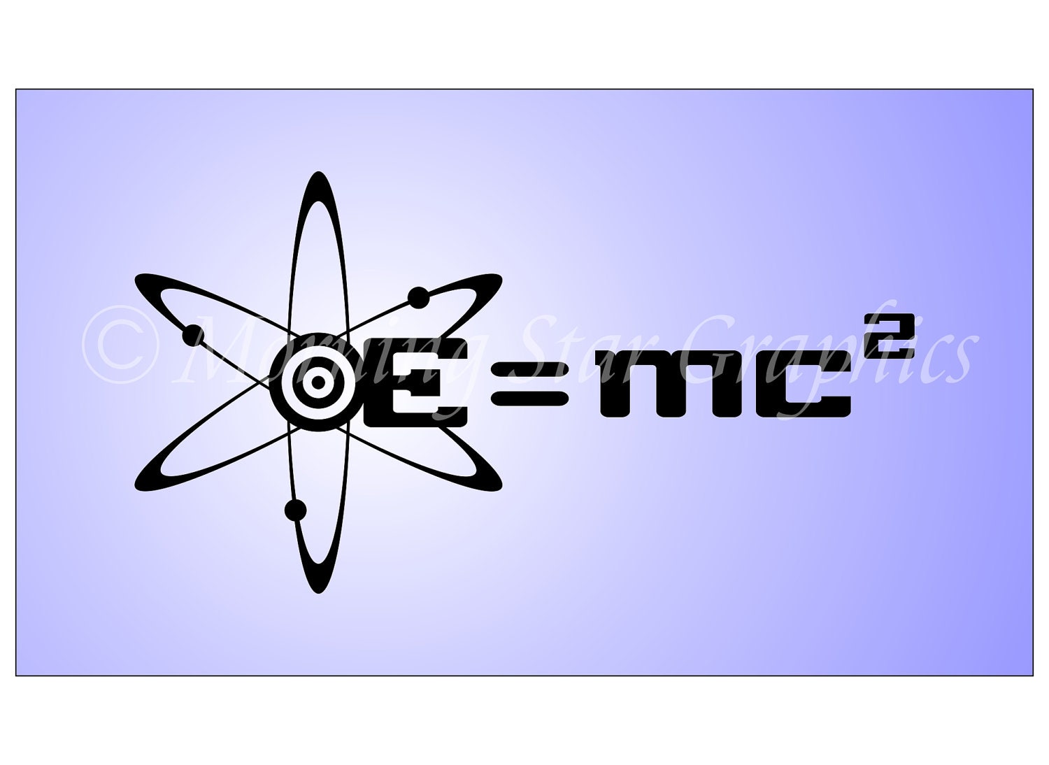 Vinyl Wall Decal ATOMIC Symbol EINSTEINS Formula by DesignSPLASH