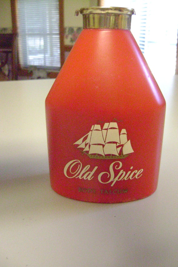 1960 Old Spice Body Talc Powder Red Hard by aliceinplunderland