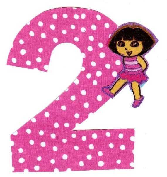 DIY Dora the Explorer applique and number 2 iron by patternoldies
