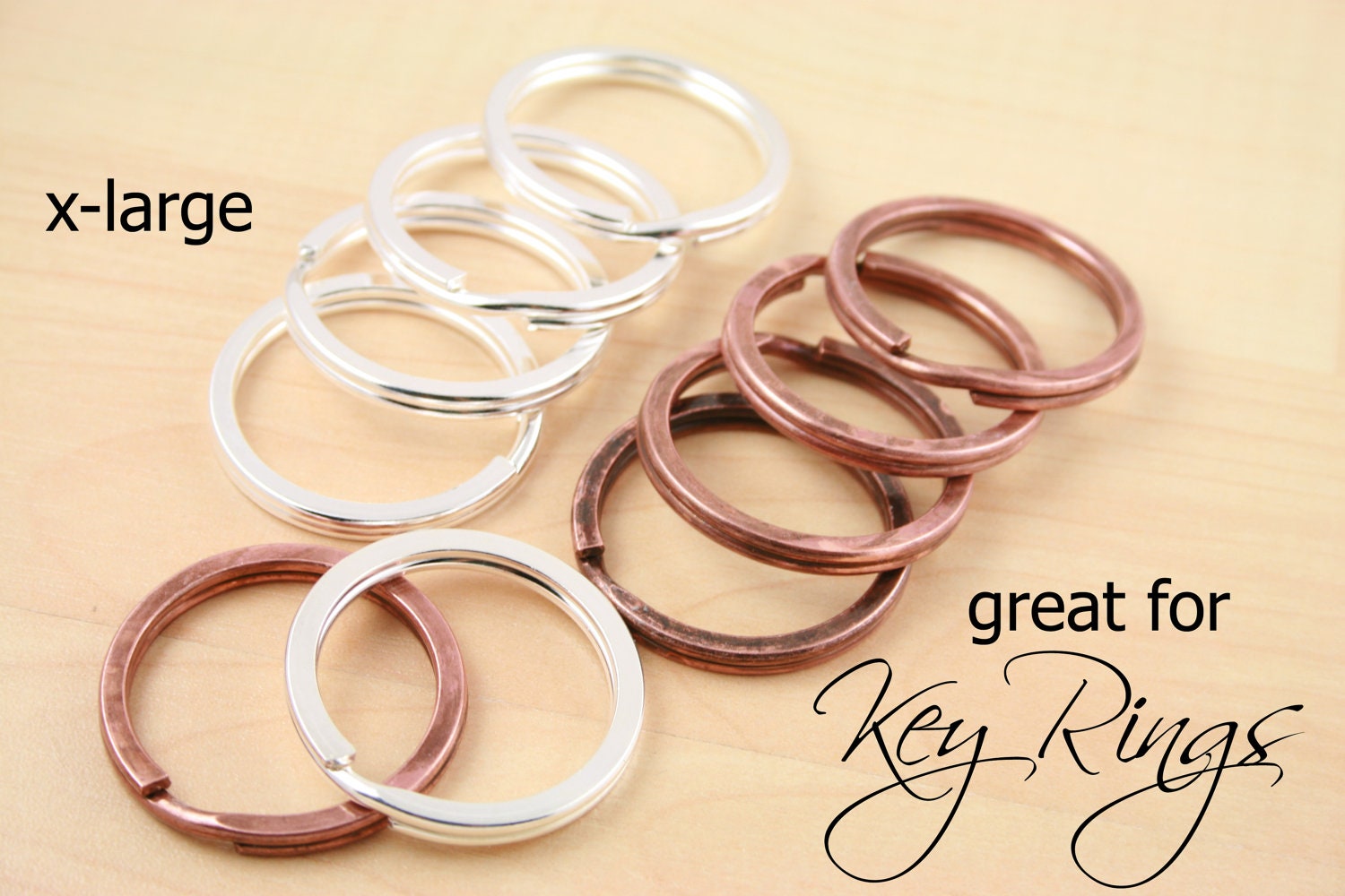 10 Extra Large Split Rings for Key Ring and Key Chains