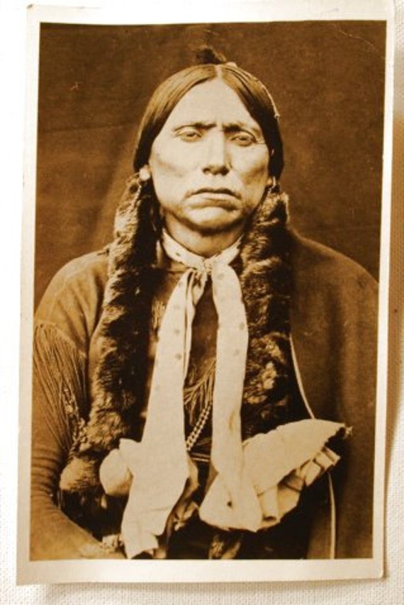 Vintage Photo Indian Chief 7 by 4 Waco Texas Drum Photo Co.