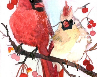 Cardinal painting | Etsy