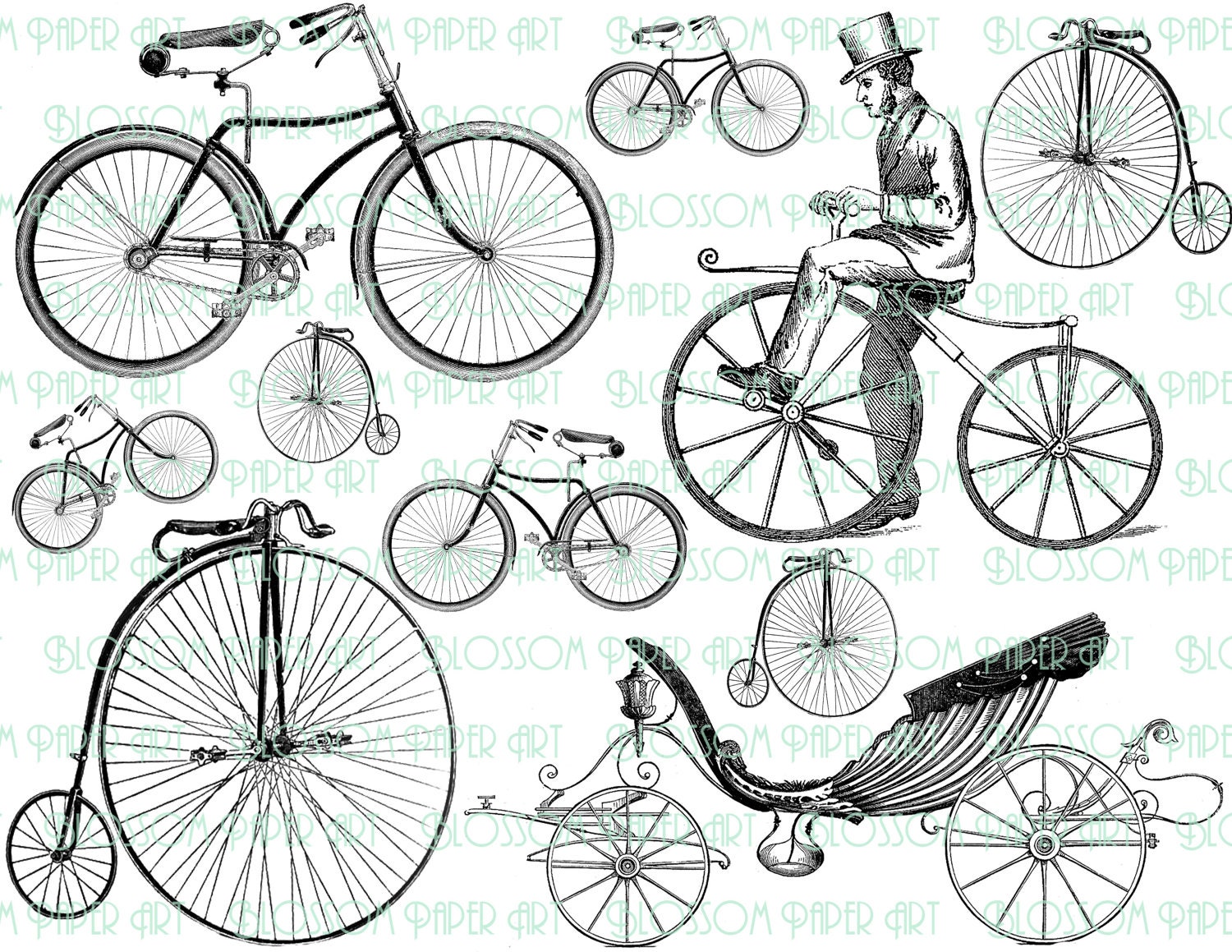 Bicycles Vintage Bicycle Digital Images Graphics