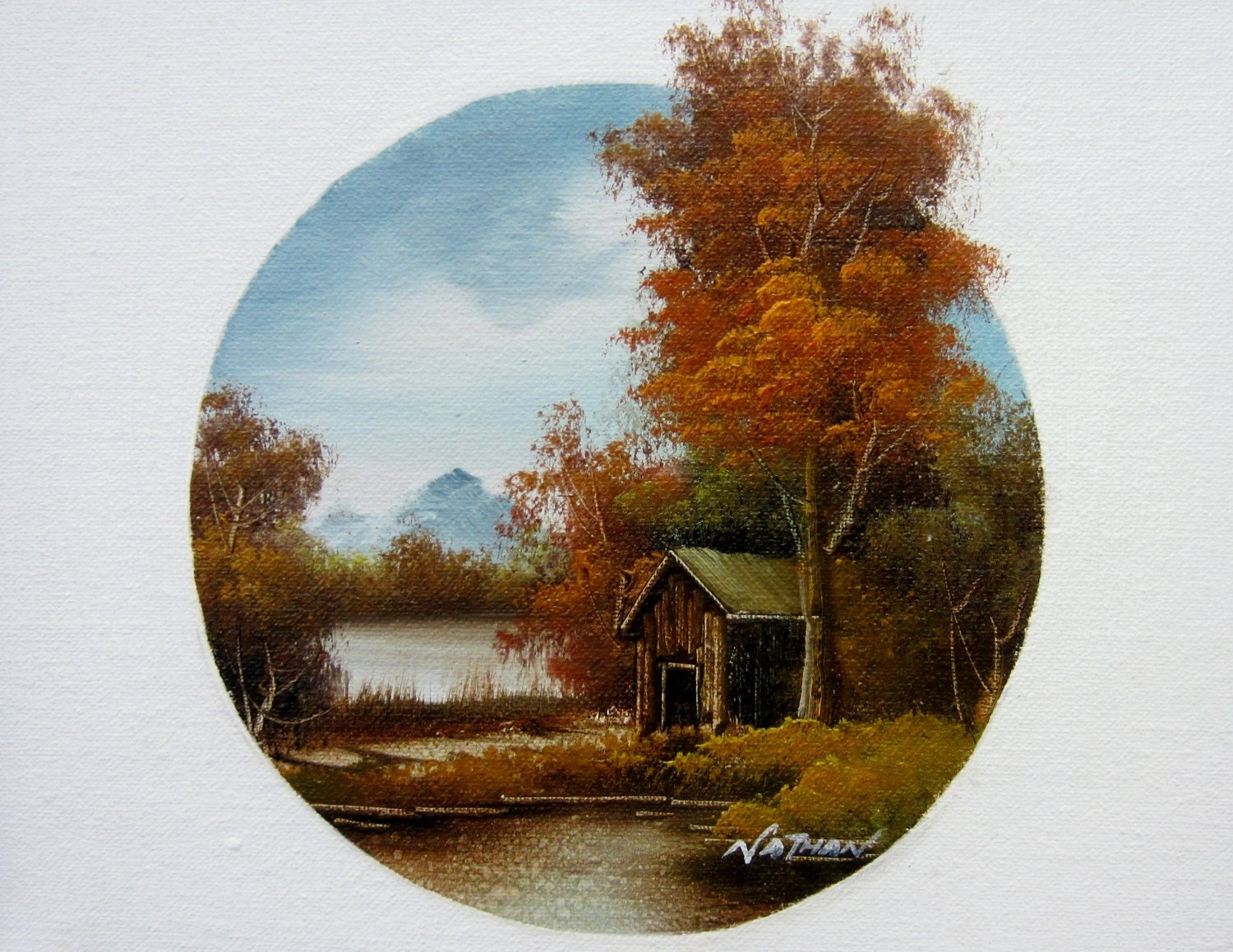 Original Framed Art Oil Painting by NATHAN Canvas Signed