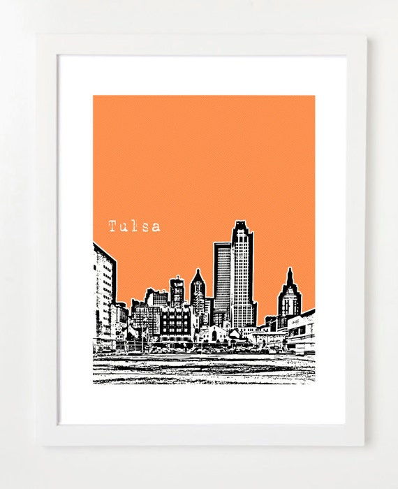 Tulsa Oklahoma State Art Print Skyline Poster VERSION 1
