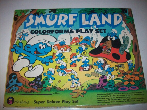 Vintage Smurf Land Colorforms 1980 by WellIWasSavinIt on Etsy