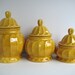 Mustard canister set vintage canister set ceramic canisters
