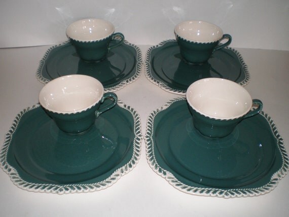 Harker Ware Harkerware Snack Set Chesterton Corinthian Green