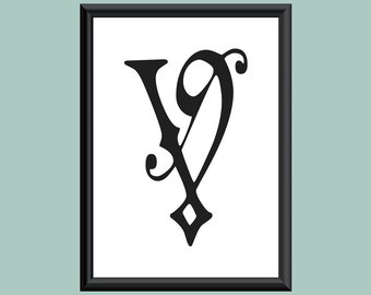 Monogram letter v | Etsy