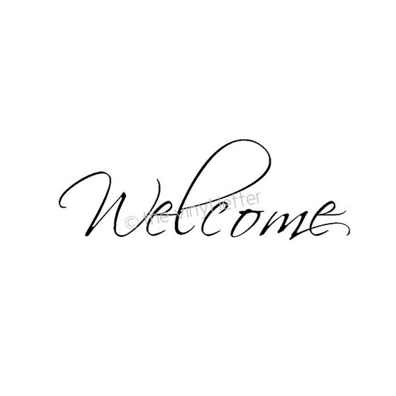 Welcome Elegant Sign Script Vinyl Front Door Decal Etsy Pin on Outdoor ...