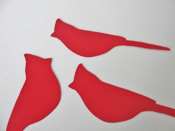 Items similar to Holiday Decorations Red Christmas Cardinal Birds Cut ...
