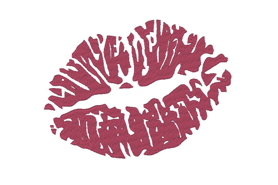 Lipstick Kiss Embroidery Design
