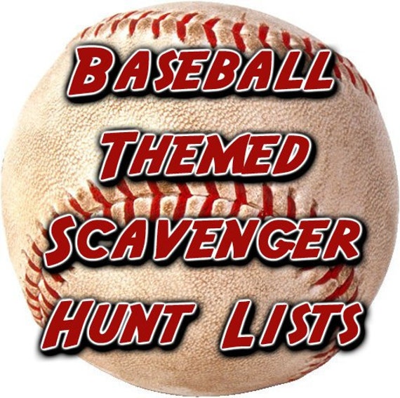 Baseball Themed Scavenger Hunt List Collection