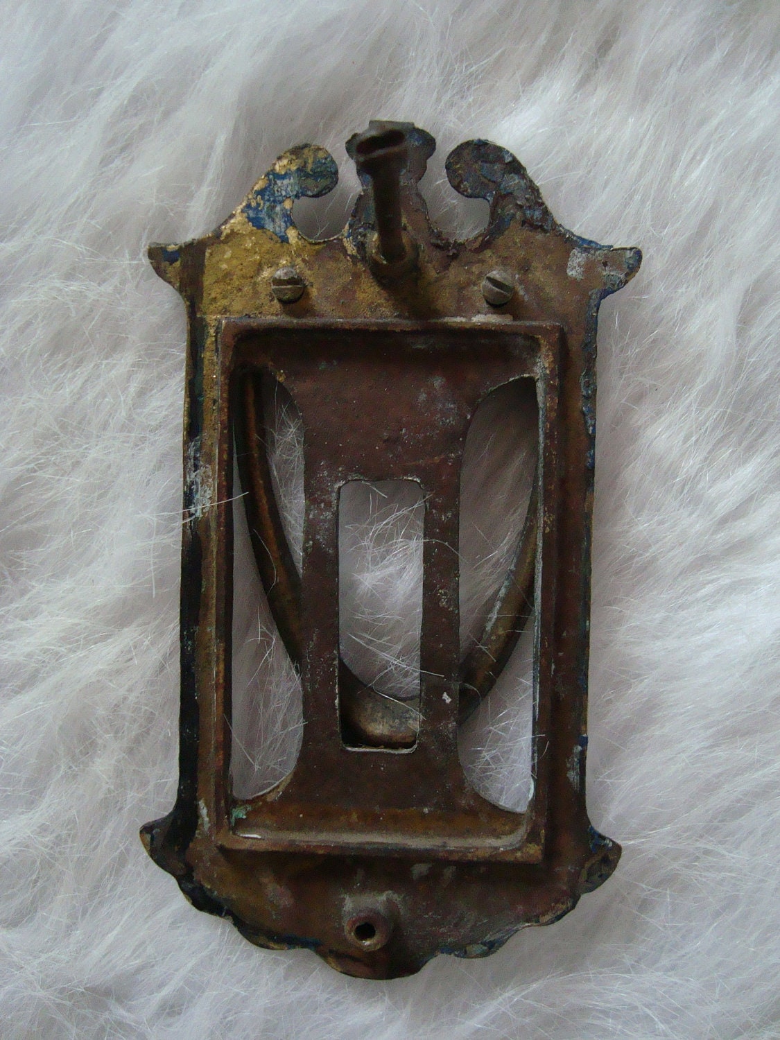 Antique Brass Door Knocker and Locking Peep Window