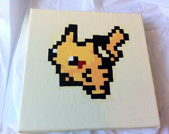 Chikorita Pokemon Nintendo 8 Bit Pixel Art 8x8 by KaterineArts