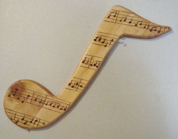 Wooden Eighth Note Wall Decor Music Note by FoldsOfLove on Etsy