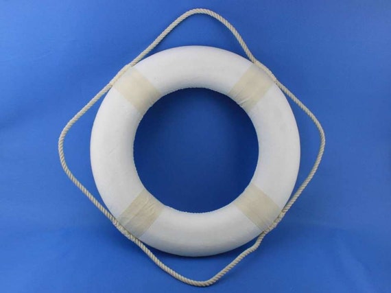 White Lifering 20 Decorative Life Ring Decor by NauticalBeachDecor