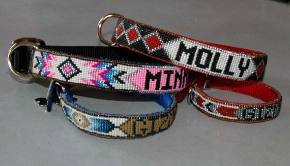 Hand beaded dog collars