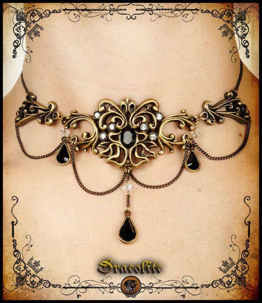 Victorian necklace Akasha jewelry Handmade medieval necklace