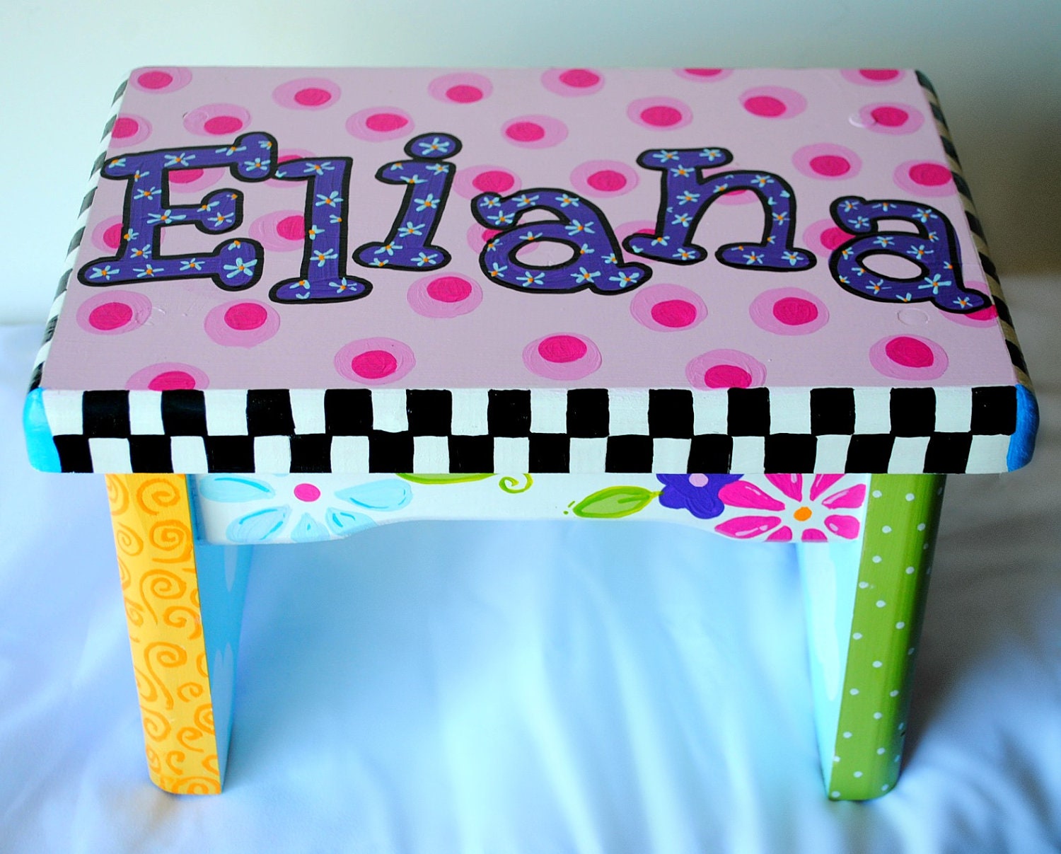 Painted Stool Child's Foot Stool Personalized Stool