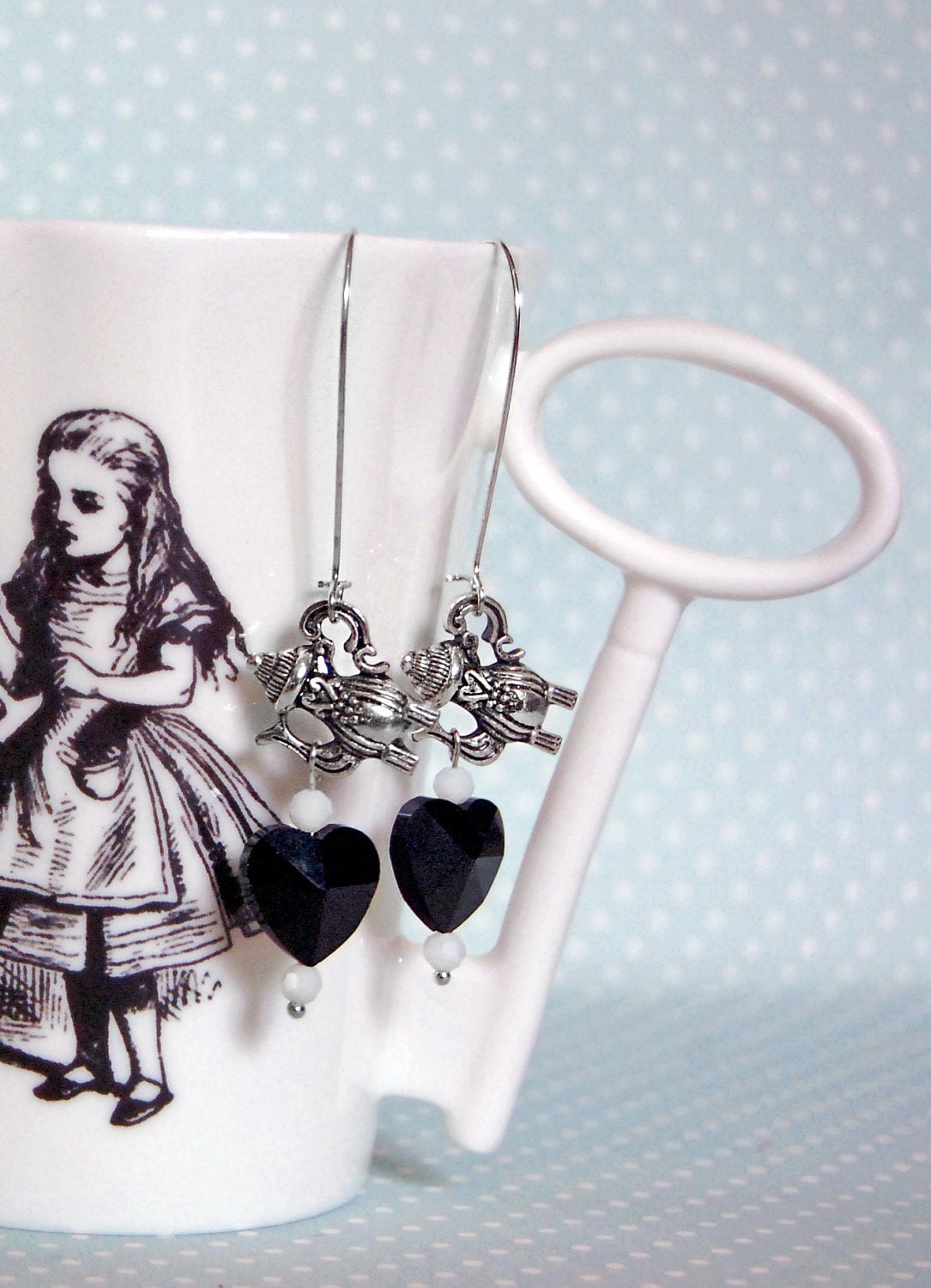 Antique silver Alice in Wonderland themed by otterlydesign on Etsy