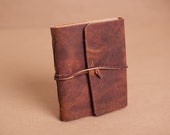 Items similar to Upcycled Leather Journal - Rustic Brown - Made to ...