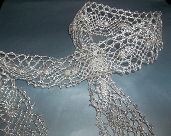 Silver metallic lace | Etsy