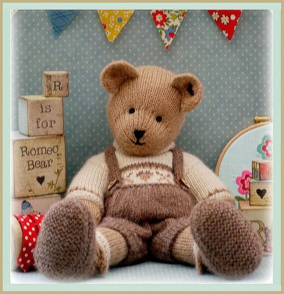 ROMEO Bear Teddy Bear Knitting Pattern PDF By Maryjanestearoom