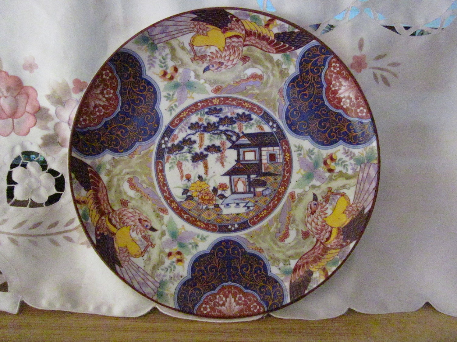 Rare Hand-Painted Chinese 10″ round Plate / Large Macao Plate – 70’s ...