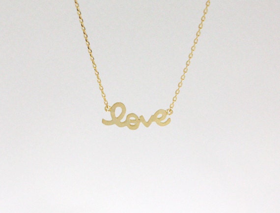Items similar to Love necklace, everyday jewelry, delicate minimal ...
