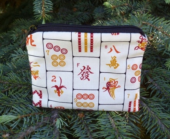 Mahjong coin purse gift card pouch credit card by ZoesBagBoutique