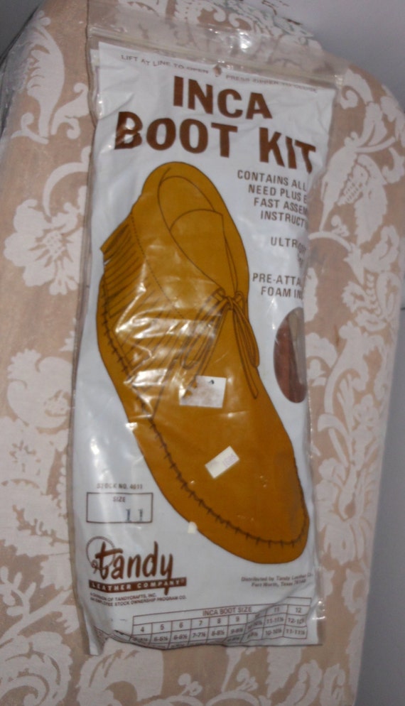 Vintage Leather Moccasin Kit Tandy Complete Unopened Kit to