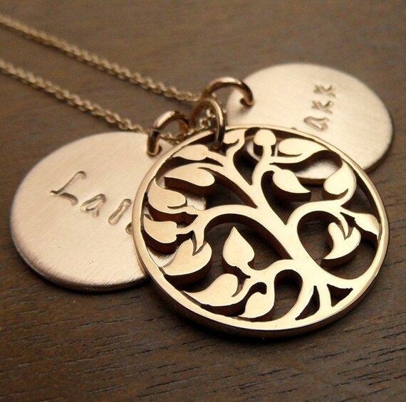 Gold Family Necklace Family Tree Necklace Gold Name Charms Gold Family Necklace Family Tree Necklace Gold Name Charms